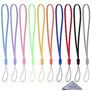 Wisdompro 10 Pack 7 Inch Colorful Hand Wrist Lanyard Strap String for USB Flash Drives, Keys, Keychains, ID Name Tag Badge Holders and Other Portable Items - Assorted Colors