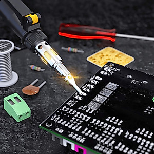 LEXIVON Butane Soldering Iron Multi-Purpose Kit | Cordless Self-Igniting Adjustable Flame 7-Tip Set | Pro-Grade (LX-770)