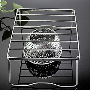 FBWSM Portable Camping Grill Mini Stainless Steel BBQ Grill Folding Compact Barbeque Grill for Picnics, Backpacking, Backyards, -17 * 15.5 * 9.5cm