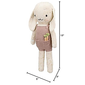 cuddle + kind Harper The Bunny Little 13" Hand-Knit Doll – 1 Doll = 10 Meals, Fair Trade, Heirloom Quality, Handcrafted in Peru, 100% Cotton Yarn