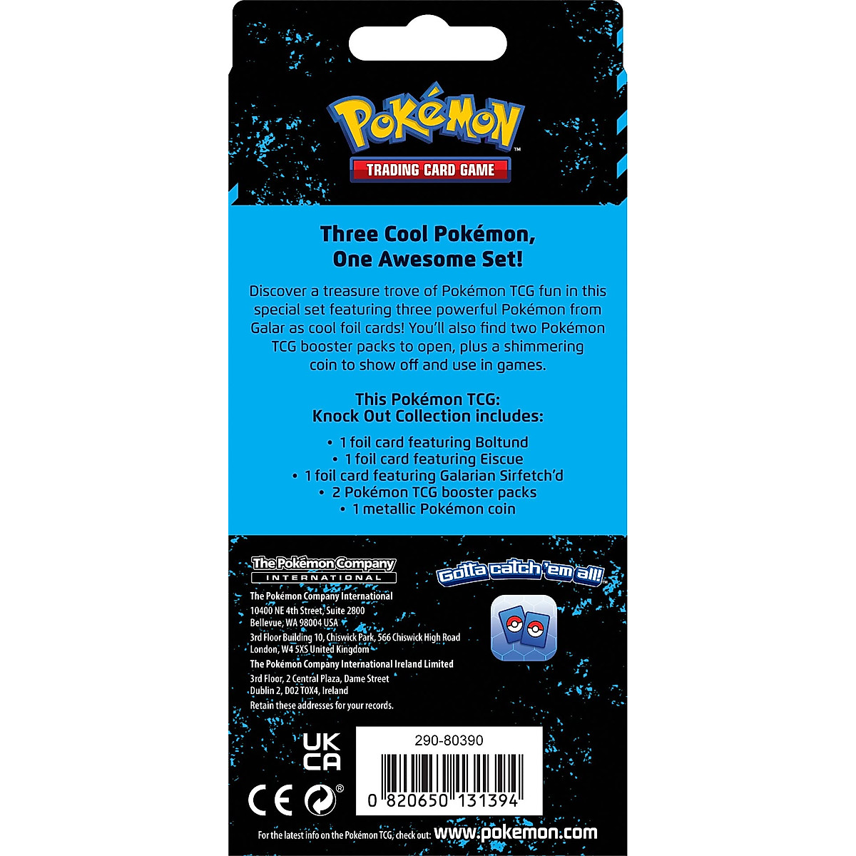 Pokémon TCG: Knockout Collection (Boltund, Eiscue & Galarian Sirfetch'd and 2 Booster Packs)