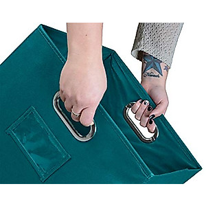 Cheer Home Storage Foldable Fabric Cube Storage Bin- Teal