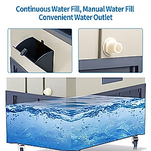 Uthfy 51" Evaporative Air Cooler with 3 Speeds, 8979 CFM Swamp Cooler with 110° Oscillation, Air Conditioner with 36 Gallon Tank, Evaporative Cooler with 5 Ice Packs, Beige (HY-60AI)