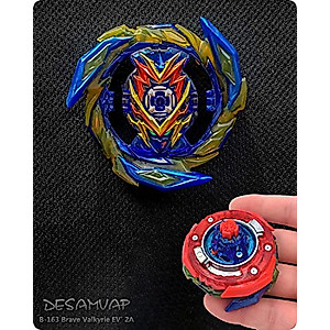 Desamvap Bey Battling Tops Burst SuperKing Booster B-163 Brave Valkyrie EV' 2A with Bey Blade Launcher and Grip Battle Game Set Right Spin DB Layer System Gyro Toys Set Gifts for Kids Children Boys