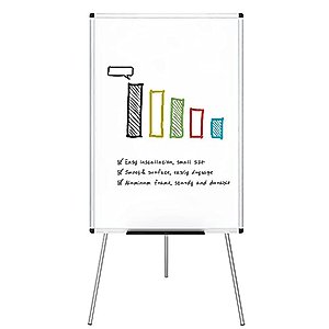 VIZ-PRO Whiteboard Easel, 36 x 24 Inches, Portable Dry Erase Board Height Adjustable for School Office and Home