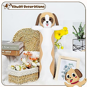 JIAJEGTGT Long Dog Plush Pillow, Long Dog Stuffed Animal Body Pillow, 22” Soft St Bernard Dog Plush Sleeping Throw Pillow, Cute Cartoon Stuffed Dog Toys Kawaii Gifts for Kids Girlfriends