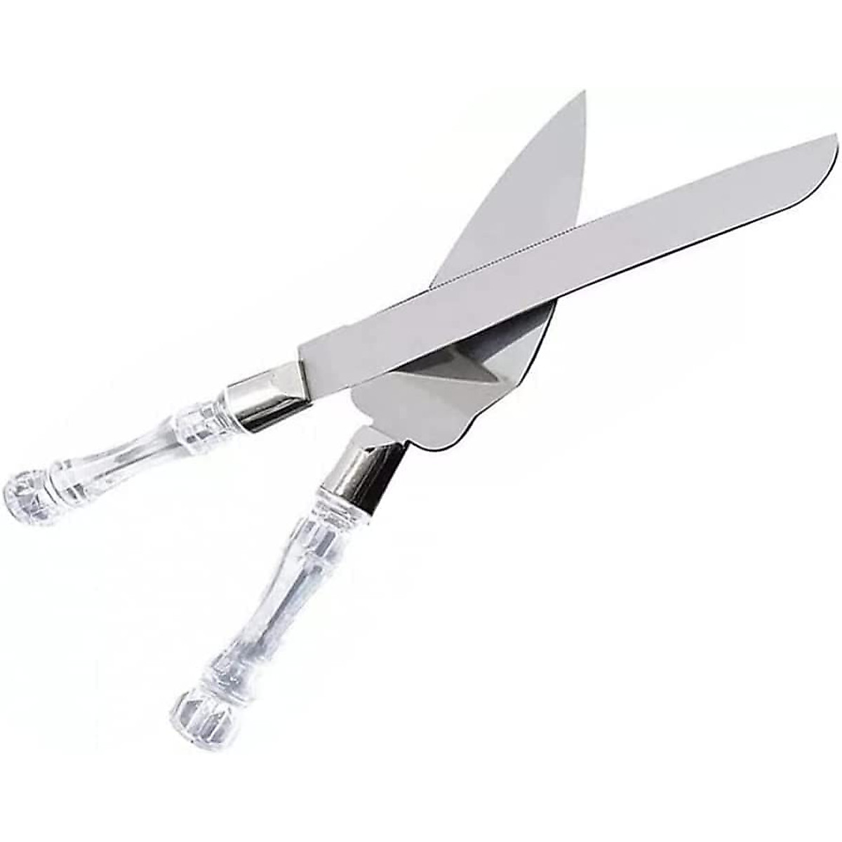 2pc Wedding Cake Cutter Set Stainless Steel Dessert Set Pie Server Cake Cutter for Birthday Anniversary Holiday Party,White,33cm/26x4.5cm Preserving Cookers