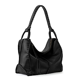 The Sak Los Feliz Hobo in Leather, Lined, Roomy Shoulder Purse, Black