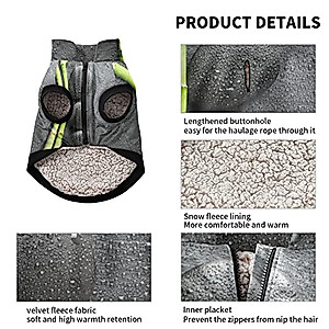 Black Zen Basalt Stones with Dew Green Bamboo on Dark Pet Winter Vest Coat with Hanging Holes, Windproof Fleece Extra Warm Dog Cat Jacket Sweater Clothes Apparel for Cold Weather XXS