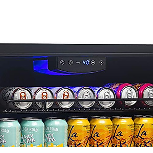 NewAir 24" Beverage Refrigerator Cooler - 177 Can Capacity - Stainless Steal With Built In Mini Fridge and Glass Door | Cool your Soda, Beer, and Beverages to 37F NBC177SS00