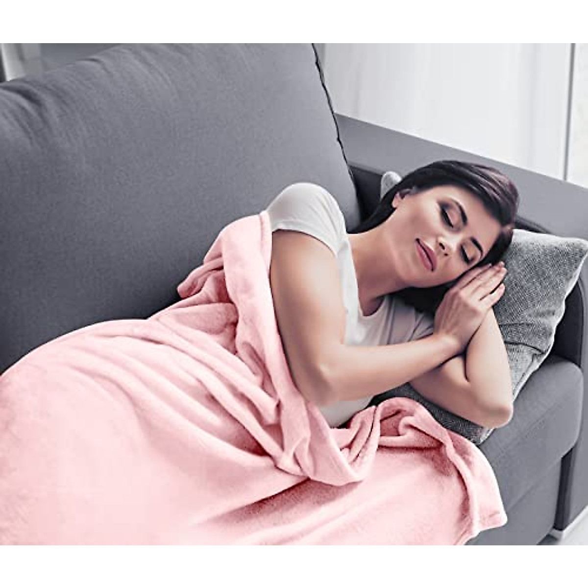 Utopia Bedding Fleece Blanket Throw Size Pink 300GSM Luxury Fuzzy Soft Anti-Static Microfiber Bed Blanket (60x50 Inches)