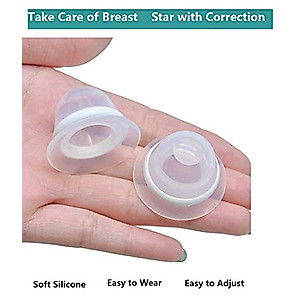 Finever Nipplesuckers Silicone Nipple Corrector for Flat Inverted Nipples for Breastfeeding Mother or Women with Clear Case 1Pair
