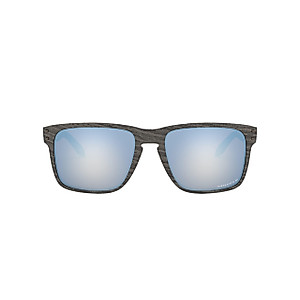 Oakley Men's OO9417 Holbrook XL Square Sunglasses, Woodgrain/Prizm Deep Water Polarized, 59 mm
