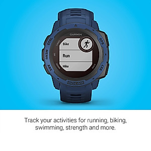 Garmin - Instinct Solar Rugged GPS Smartwatch 45mm - Tidal Blue (Renewed)