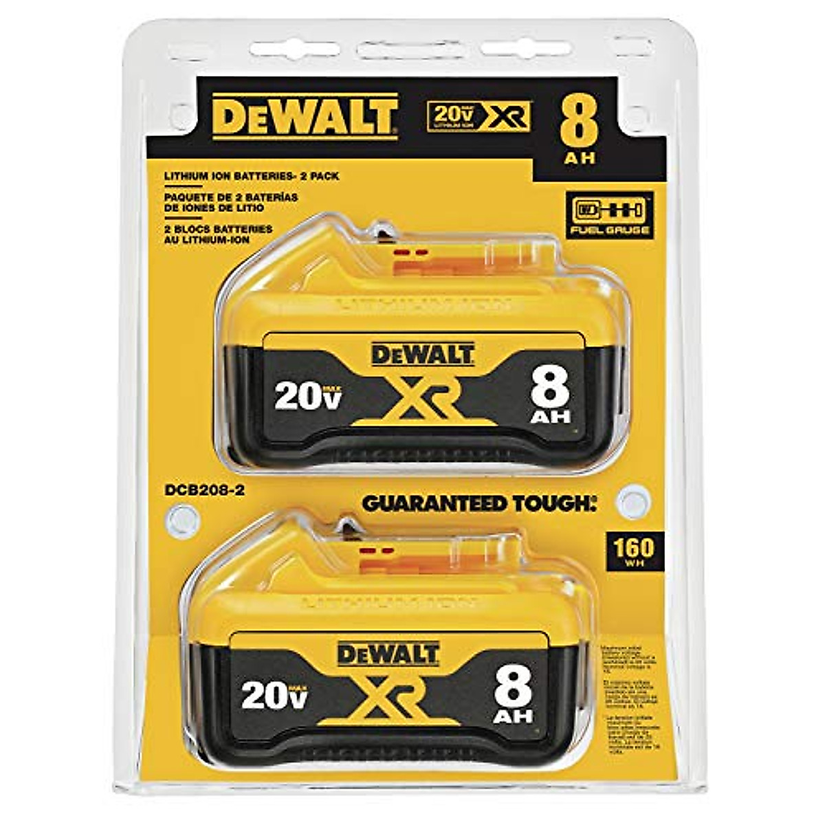 DEWALT 20V MAX* XR Batteries, 8.0-Ah, 2-Pack (DCB208-2)