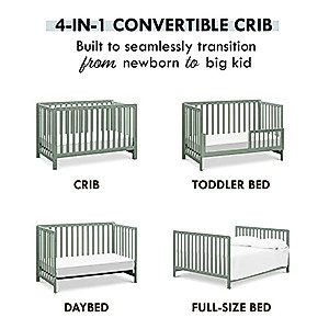 Carter's by DaVinci Colby 4-in-1 Low-Profile Convertible Crib in Light Sage, Greenguard Gold Certified