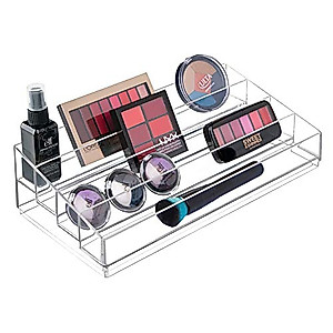 iDesign Tiered Cosmetics & Nail Polish Organizer, The Clarity Collection – 12.75 IN X 6.5IN X 3.75 IN, Clear