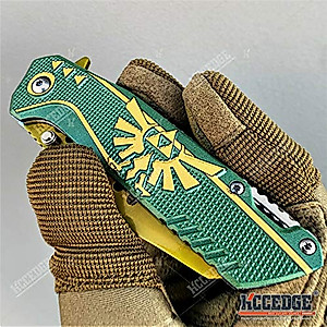 KCCEDGE BEST CUTLERY SOURCE Pocket Knife Camping Accessories Survival Kit 8" Folding Knife 3cr13 Stainless Steel Blade Tactical Knife Hunting Knife Camping Gear 80152