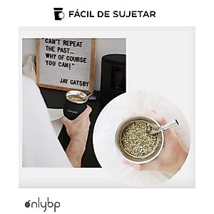 OnlyBP® Argentinian Yerba Mate Set - Includes Yerba Mate Cup, Thermos, 2 Bombillas and Cleaning Brush - Premium Quality 304 Stainless Steel - Double-Walled