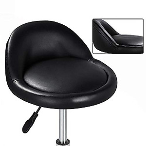 Yaheetech Height Adjustable Rolling Swivel Salon Stool Chair Hydraulic Ergonomic with Backrest Wheels for Tattoo Massage Facial Spa Manicure Dentist Clinic,Black
