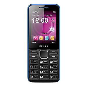 BLU Tank II T193 Unlocked GSM Dual-SIM Cell Phone w/ Camera and 1900 mAh Big Battery - Unlocked Cell Phones - Retail Packaging - Black Blue