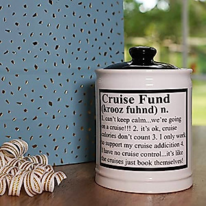 Cottage Creek Cruise Fund Piggy Bank for Adults Ceramic Cruise Vacation Jar, Cruise Gifts
