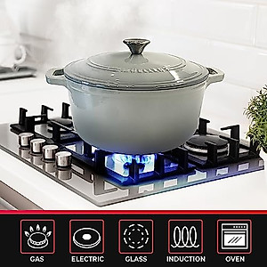 Mueller 6 Quart Enameled Cast Iron Dutch Oven, Heavy-Duty Casserole and Braiser Pan with Lid and Knob, Safe for All Cooktops