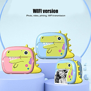 Instant Camera for Kids, 12MP WiFi 2.4 Inch IPS Screen Toddler Digital Camera with Print Paper, Dual Lens 8X Zoom 800mAh Selfie Camera Toys for Girls Boys (Pink)