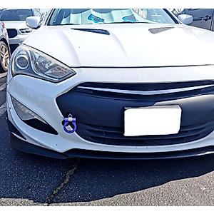 iJDMTOY Blue Track Racing Style Tow Hook Ring Compatible with 2010-2016 Hyundai Genesis Coupe 2-Door, Made of Lightweight Aluminum