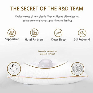 NEIPOTA Pillows Standard Size Set of 2, Hotel Collection Side Sleeper Pillow 20" x 26", Firm Standard Pillows for Sleeping 2 Pack, Cooling and Fluffy Down Alternative Fiber Bed Pillows & Positioners