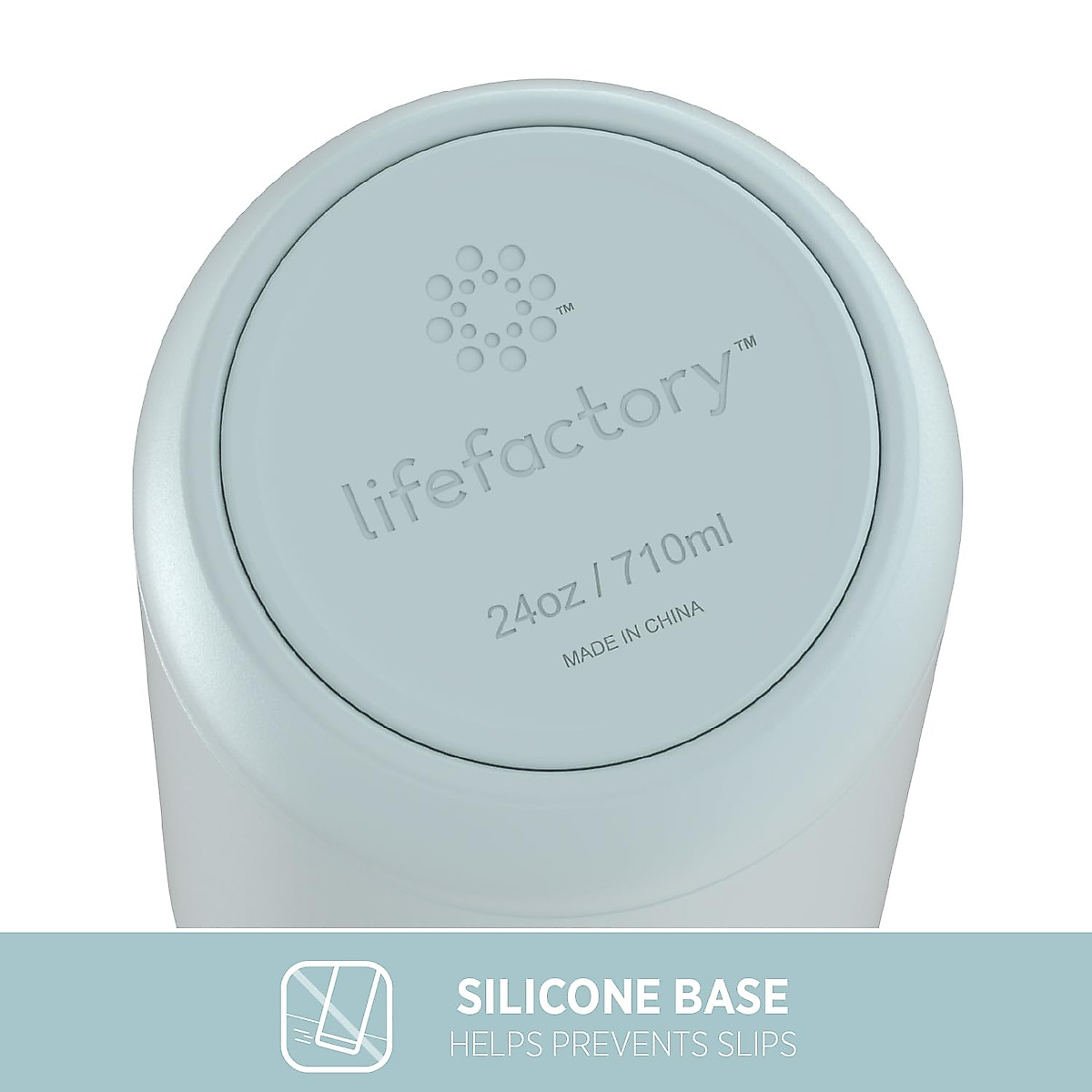 LIfeFactory Stainless Steel Vacuum-Insulated Sport Bottle, 24 Ounce, Mint