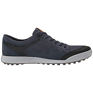 ECCO Men's Street Retro Hydromax Golf Shoe, Marine Camel Nubuck, 6-6.5