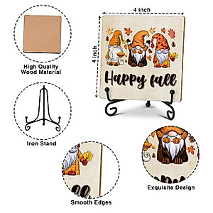 Thanksgiving Gifts for Women Men, Country Happy Fall Gnome Home Office Desk Decor, Autumn Desk Sign for Home Bedroom Living Room Office Garden - C42