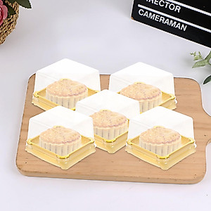 Alipis 50pcs Cheese Crackers Disposable Food Containers Mini Cupcake Boxes Cheese Its Crackers Cake Container Clear Boxes for Favors Muffin Container Moon Cake Boxes Round Sandwich