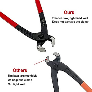 Ear Clamp Pliers, Pincer Crimper Tool, Single Ear Hose Clamps Pliers for Auto ATV UTV, Nail Puller for Securing Pipe Hoses, Front Jaw