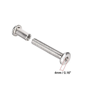 uxcell Screw Post Fit for 5/16"(8mm) Hole Dia, Male M6x30mm Belt Buckle Binding Bolts Leather Fastener Carbon Steel 10 Sets