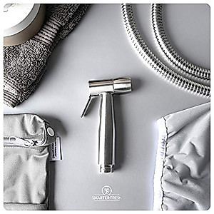 Easy-Install Cloth Diaper Sprayer for Toilets – Luxury Handheld Bidet Attachment – Multi-Use Toilet Faucet with Simple Pressure Control (Curved Sprayhead)
