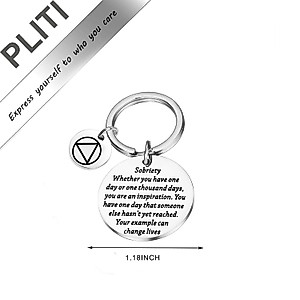 PLITI Sobriety Gift Addiction Recovery Gift Sober Gift Recovery AA Alcoholics Anonymous Birthday Gifts AA NA Gift Sobriety Keychain (Sobriety change lives)