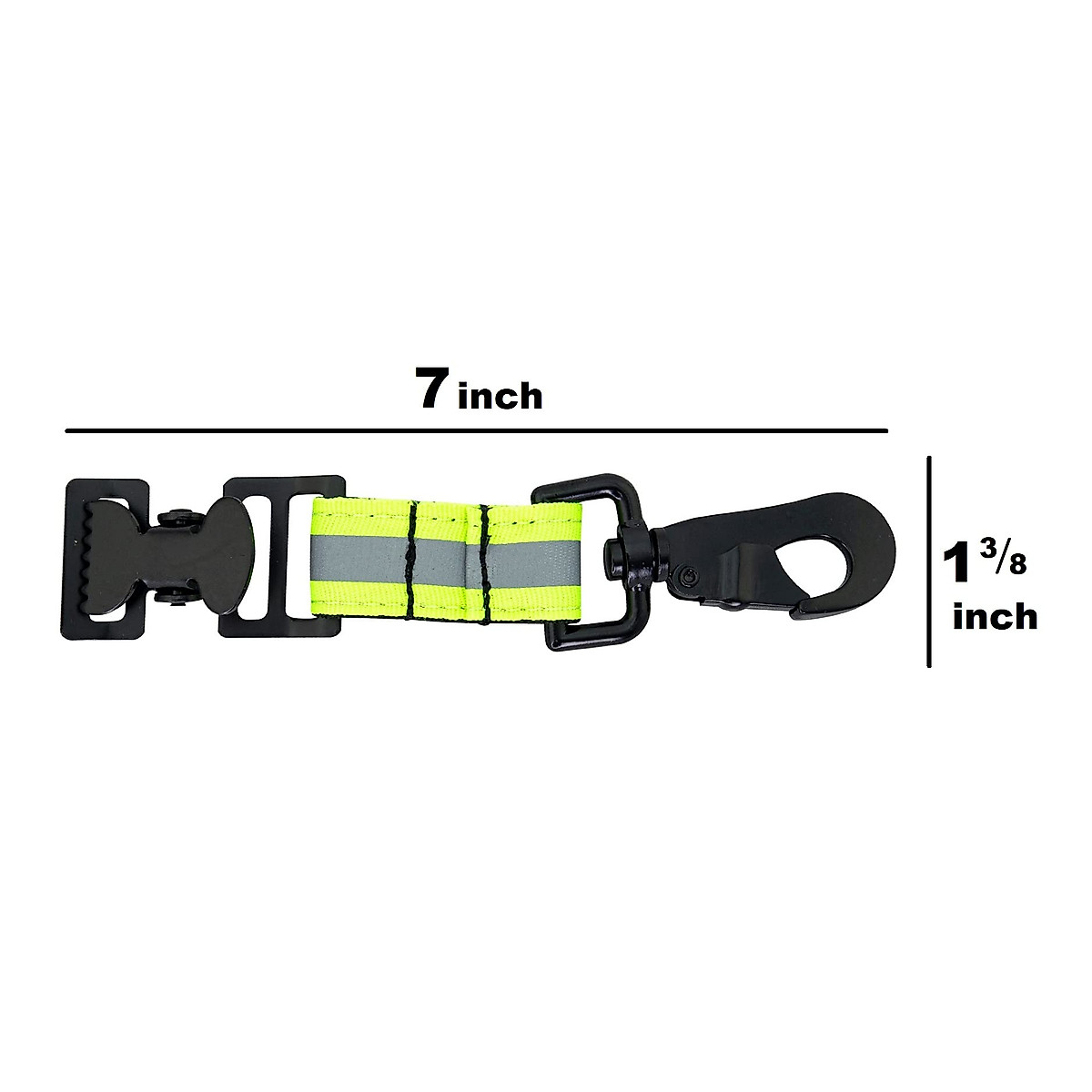 LINE2design Glove Strap - Firefighter Work Glove Holder - Emergency Firefighting Rescue Turnout Gear Reflective Nylon Webbing Gloves Safety Leash with Heavy Duty Alligator Clip - Green