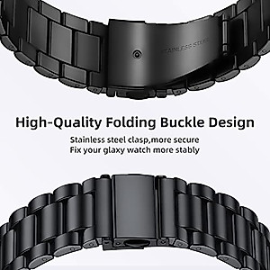 Lerobo Compatible for Samsung Galaxy Watch 4 Band/Galaxy Watch 5 Band 40mm 44mm/ Pro 45mm/Galaxy Watch 6 Band,Active 2 Bands, Classic Band 46mm 42mm, 20mm Stainless Steel Metal Band for Men Women
