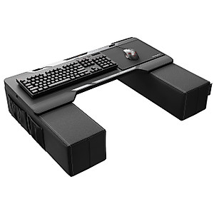 Couchmaster CYCON² Titan Edition, Couch Gaming Desk for Mouse & Keyboard (for PC, PS4/5, Xbox One/Series X), Ergonomic lapdesk for Couch & Bed, Nappa Leather, Real Titanium (Renewed)