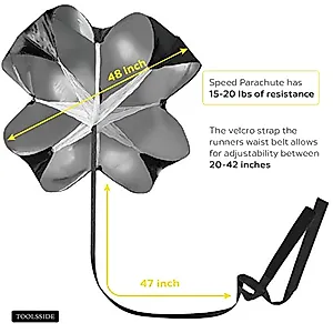 Speed Parachute for Speed Training 48" - Running Speed Chute - Still Cool Running Speed Training for Kids Youth and Adults - Speed Chute Comes Complete with a Carrying Bag - Chute Soccer Training