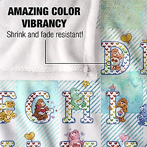 Care Bears Blanket, 50" x 60" Checkered Alphabet Silky Touch Super Soft Throw Blanket