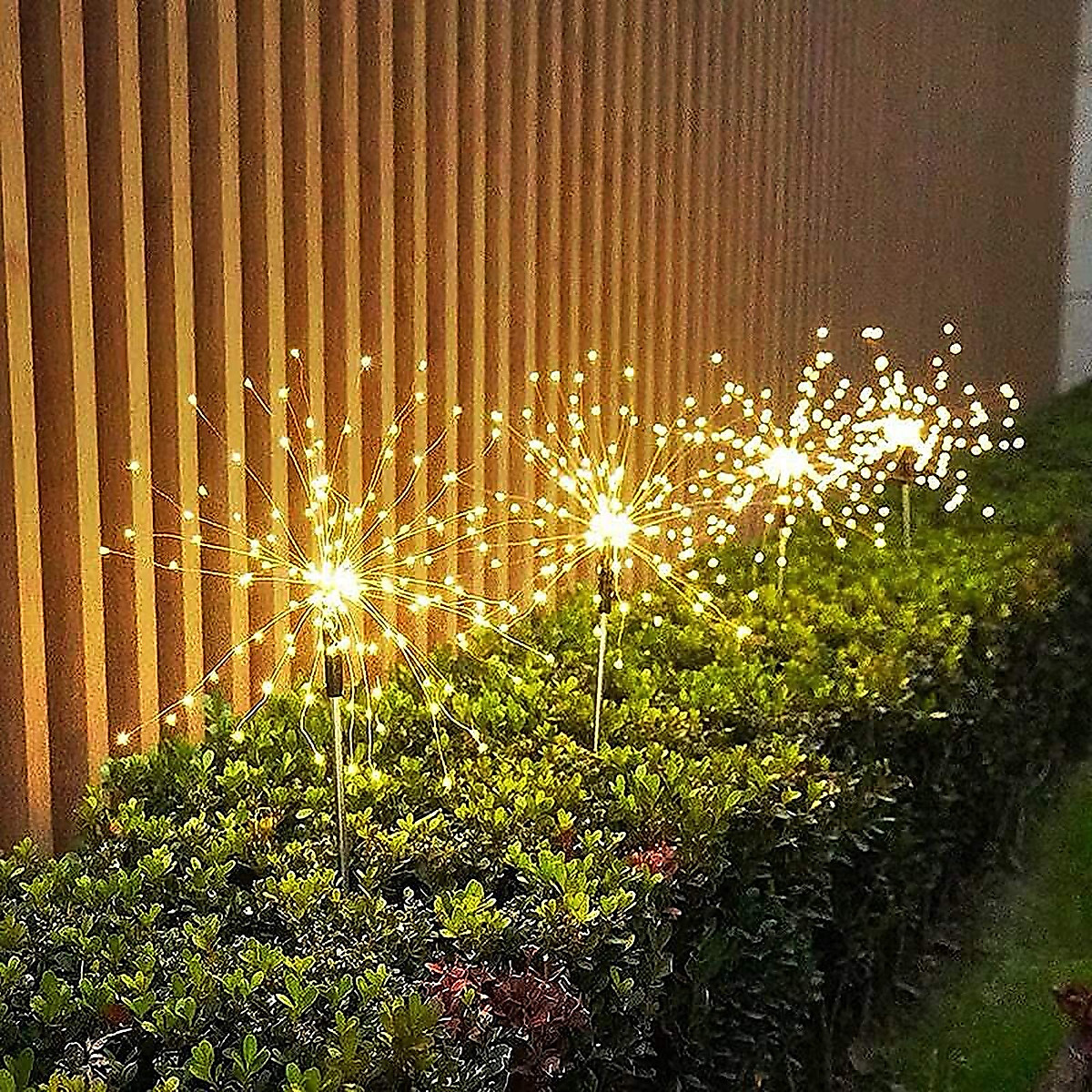 Solar Firework Lights 2 Packs Solar Garden Decorative Lights Outdoor 150 LED 2 Modes Firework String Light Waterproof Landscape Fairy Lights for Yard Lawn Pathway Christmas Party Decor (Warm White)
