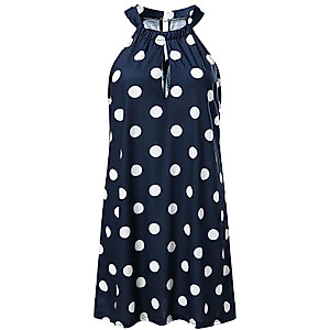 Bravetoshop Bravetoshop Women's Halter Mini Dress Sleeveless Club Party Holiday Beach Dresses Streetwear (Multicolor-G,S)