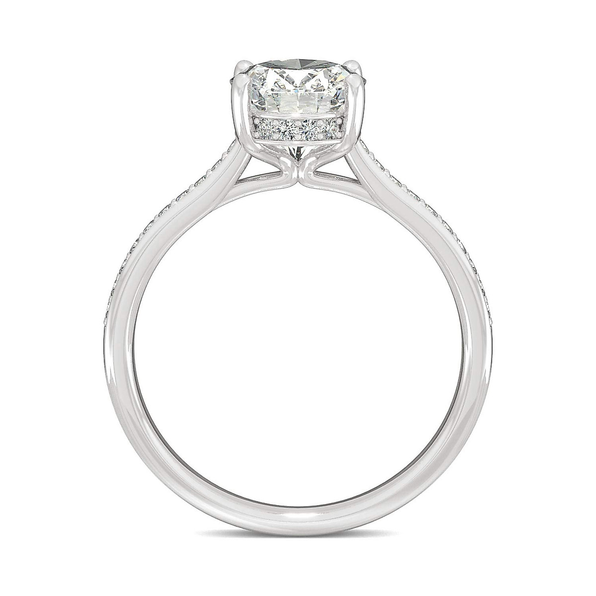 14K White Gold Moissanite by Charles & Colvard 9x7mm Oval Engagement Ring-size 7 2.37cttw DEW