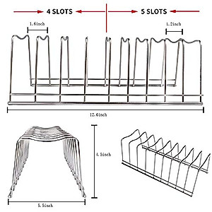 Pot Lids/Pan Holder Organizer, Stainless Steel Kitchen Cooking Top Cover Rack Storage for Cutting Board, Baking Sheet, Skillet, Cookware, Stand in Cupboard/ Cabinet on Countertop (stainless steel, 2)