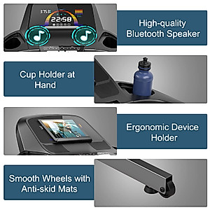 Goplus 4.75HP Folding Treadmill for Home Gym, Commercial Heavy Duty Superfit Treadmill with 15% Auto Incline, 20 Preset Programs, Bluetooth Speakers, LED Display, Smart APP, Running Walking Machine
