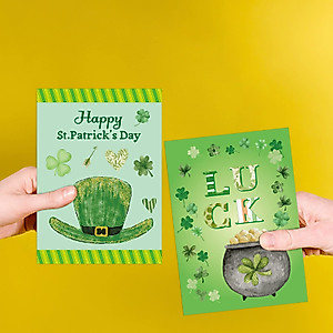 ceiba tree Happy St. Patrick's Day Cards 12 Pack Assorted Greeting Notes Cards with Envelopes