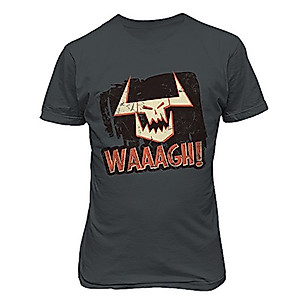 RIVEBELLA New Graphic Shirt Waaagh Grunge Style Novelty Tee Warhammer Men's T-Shirt (Charcoal, XL)